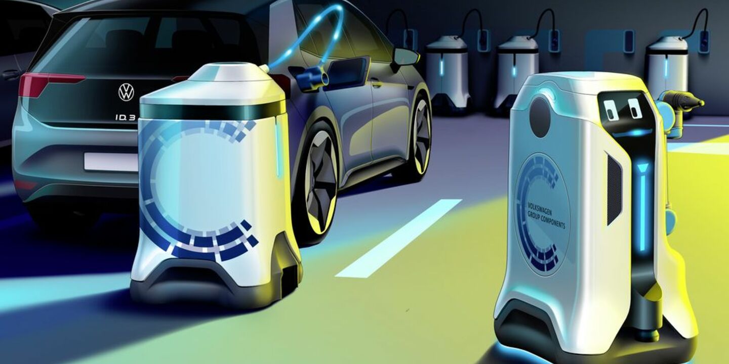 Volkswagen bedenkt robot die mobiel laden mogelijk maakt | AutoGids